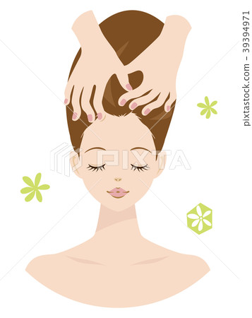 Beauty Woman Head Spa Scalp Massage - Stock Illustration [39394971] - PIXTA