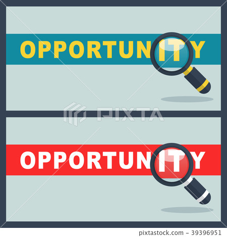 opportunity word with magnifier concept - Stock Illustration [39396951 ...