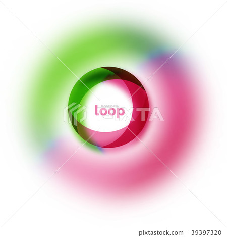 Loop circle business icon, created with glass - Stock Illustration ...