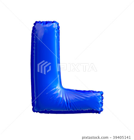 Blue letter L made of inflatable balloon isolated - Stock Illustration ...