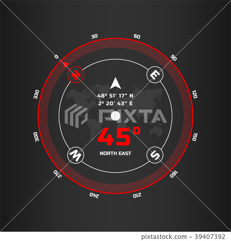 Compass digital HUD navigate - Stock Illustration [39407392] - PIXTA