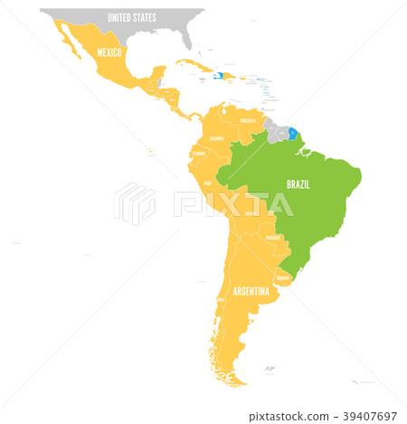 Vector America Latina Maps Map Of Latin America With National Borders