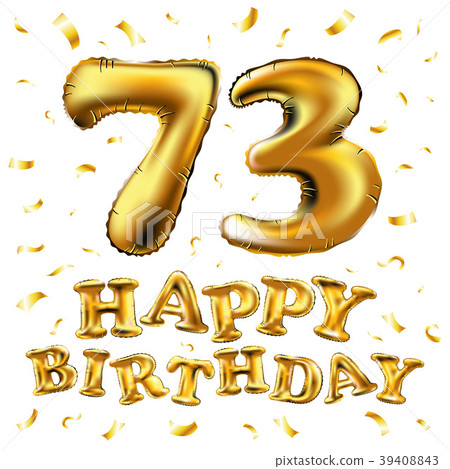 vector happy birthday 73 celebration gold balloons - Stock Illustration ...
