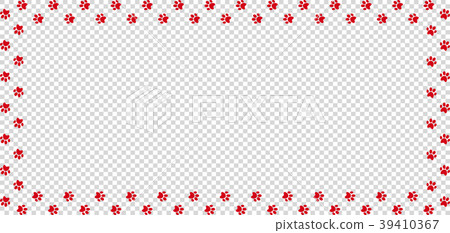 border made of red animal paw prints isolated - Stock Illustration ...
