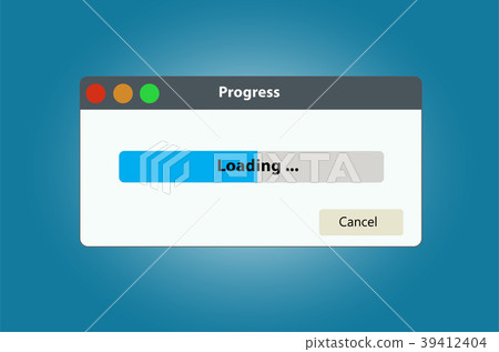 Loading data window with progress bar - Stock Illustration [39412404 ...
