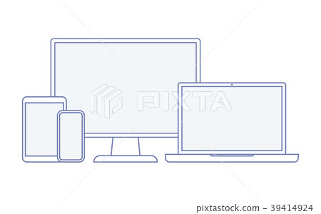 Device and gadget line art set. - Stock Illustration [39414924] - PIXTA