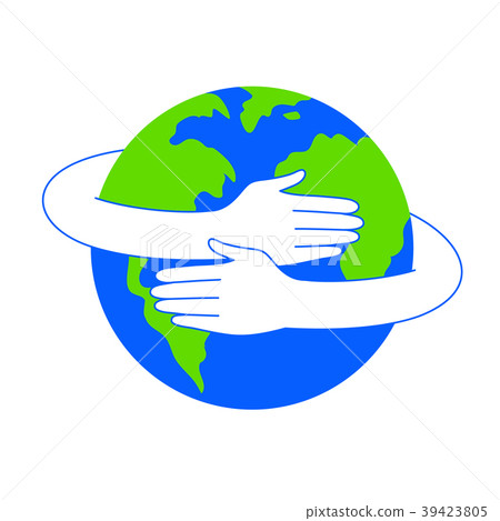 Hug the globe. Happy Earth day concept, - Stock Illustration [39423805 ...