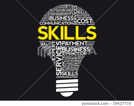 Skills bulb word cloud - Stock Illustration [39427778] - PIXTA