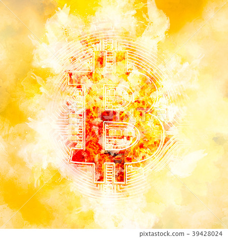Bitcoin cryptocurrency concept, graphic collage - Stock Illustration ...