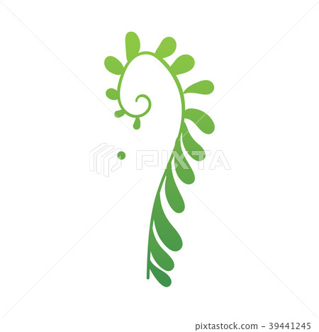Vector flat abstract green fern plant icon - Stock Illustration ...
