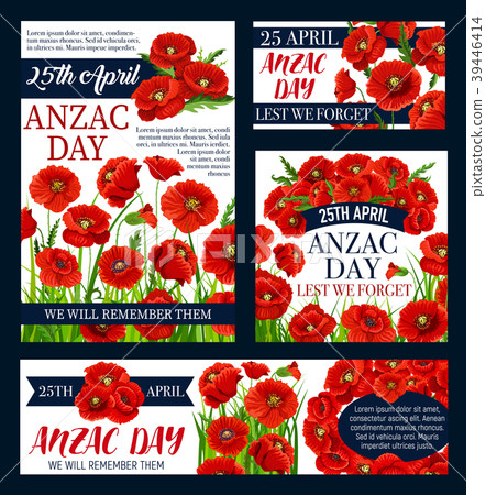 Anzac Day Australian vector Lest We Forget posters - Stock Illustration ...