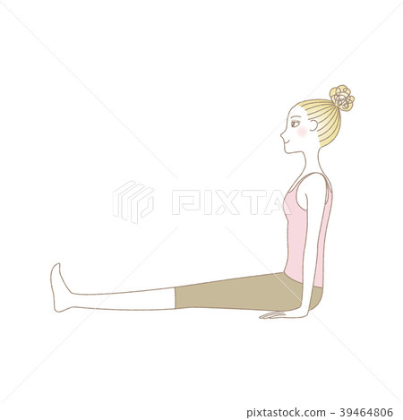 Young woman doing yoga cane pose - Stock Illustration [39464806] - PIXTA