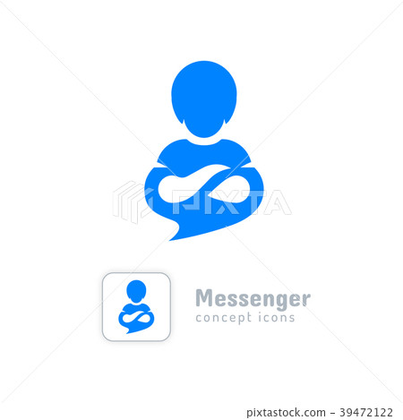 Communication logo Messenger icon. Modern chat app - Stock Illustration ...