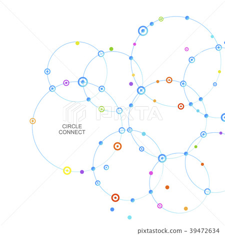 Connect circle and point with intersections - Stock Illustration ...