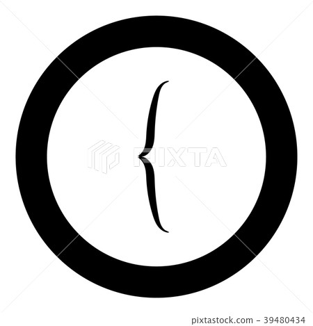 Bracket icon black color in circle - Stock Illustration [39480434] - PIXTA