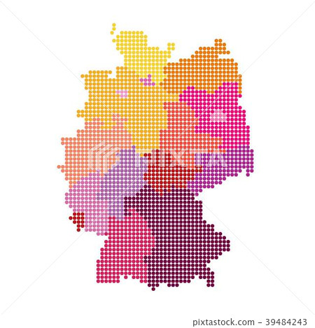 Germany Map of circle shape with regions colorful-插圖素材 [39484243] - PIXTA圖庫