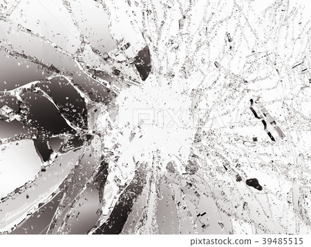 Pieces of shattered or smashed glass on white - Stock Illustration ...