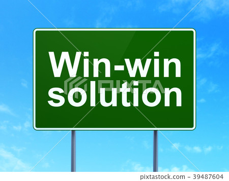 Business concept: Win-win Solution on road sign - Stock Illustration ...