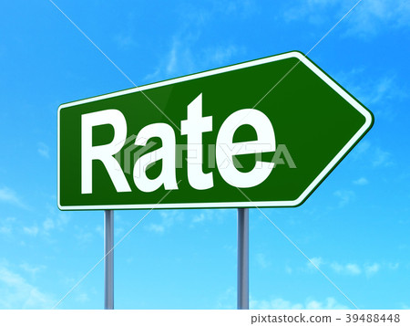 Money concept: Rate on road sign background - Stock Illustration ...