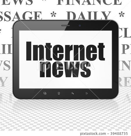 News concept: Tablet Computer with Internet News - Stock Illustration ...