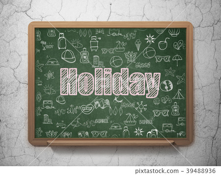 Vacation concept: Holiday on School board - Stock Illustration ...