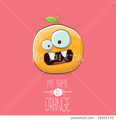 vector funny cartoon cute orange character - Stock Illustration ...