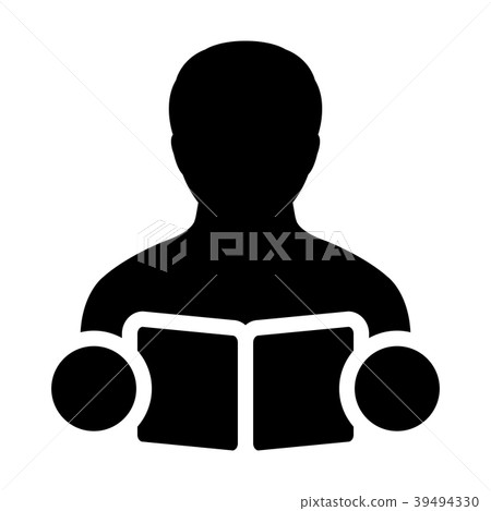 Book Icon Vector With Male Person Profile Avatar - Stock Illustration ...