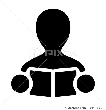 Book Icon Vector With Male Person Profile Avatar - Stock Illustration ...