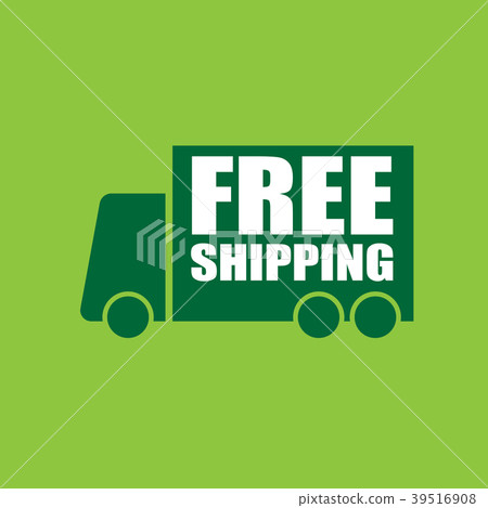 Green free shipping icon logo vector graphic - Stock Illustration ...