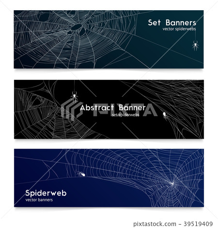 Realistic Spider Web Cobweb Banners - Stock Illustration [39519409] - PIXTA