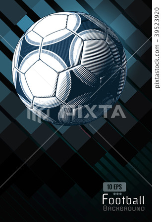 Football drawing on blue dynamic BG layout - Stock Illustration ...