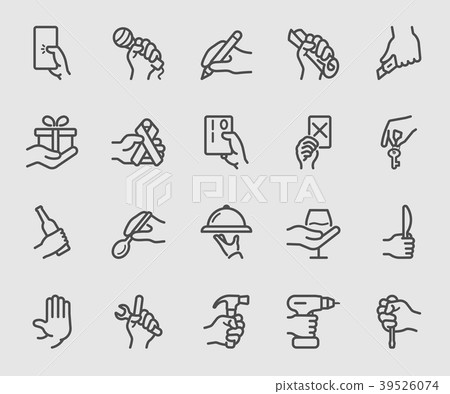 Hand collection, Activity line icon - Stock Illustration [39526074] - PIXTA