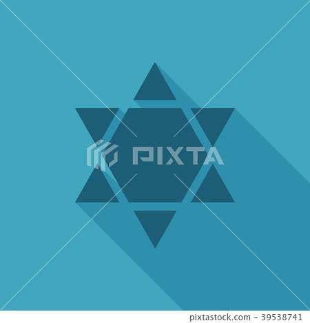 Star of david shape icon flat long shadow design - Stock Illustration ...