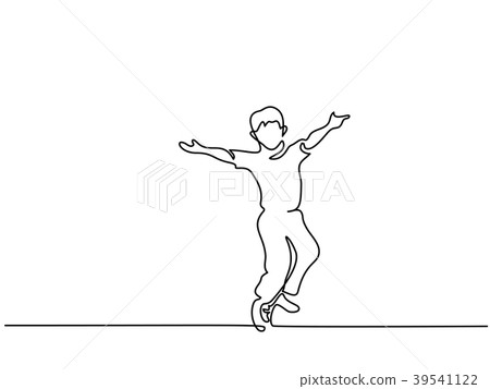 Boy running with hands up - Stock Illustration [39541122] - PIXTA