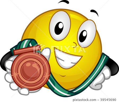 Mascot Smiley Medal Bronze Illustration-插圖素材 [39545690] - PIXTA圖庫