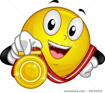 Mascot Smiley Medal Gold Illustration - Stock Illustration [39545691 ...