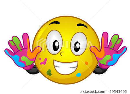 Mascot Smiley Paint Hand Illustration - Stock Illustration [39545693 ...