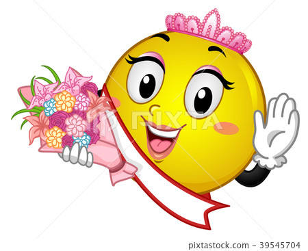 Smiley Beauty Queen Pageant Illustration - Stock Illustration [39545704 ...