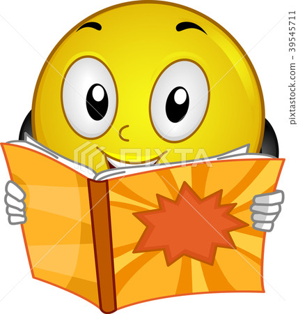 Smiley Mascot Read Comics Illustration - Stock Illustration [39545711 ...