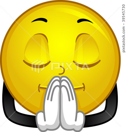 Mascot Smiley Pray Illustration - Stock Illustration [39545730] - PIXTA