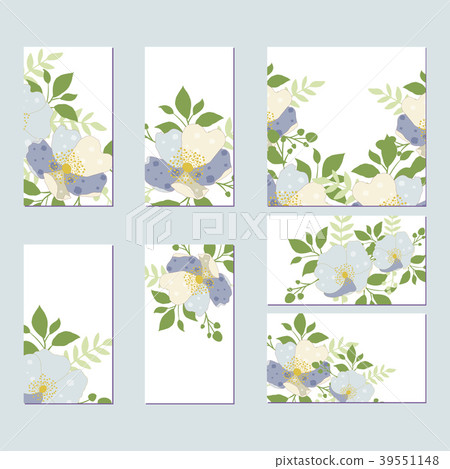 Botanic card with wild flowers, leaves. - Stock Illustration [39551148 ...