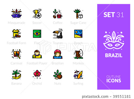Outline color icons set - Stock Illustration [39551181] - PIXTA