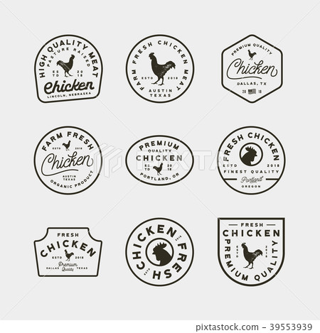 set of premium fresh chicken meat labels. vector - Stock Illustration ...