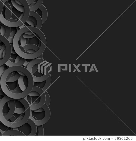 Border with paper cut 3D black circles - Stock Illustration [39561263 ...