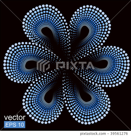 Blue tiare flower. Doted monoi flower on black - Stock Illustration ...