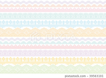 Embroidery lace colorful background - Stock Illustration [39563101] - PIXTA