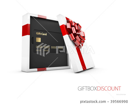 Gift Cards in the gift box, 3d Illustration. Gift - Stock Illustration ...
