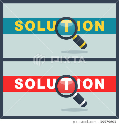solution word with magnifier concept - Stock Illustration [39579603 ...