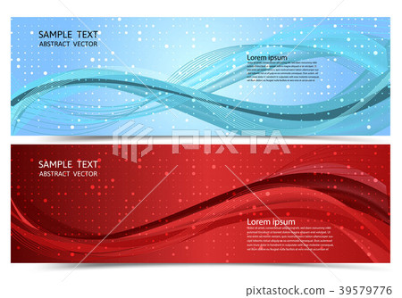 Banner red and blue color geometric abstract - Stock Illustration ...