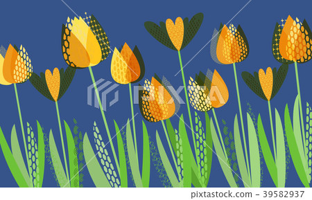 Abstract bright spring, floral pattern-插圖素材 [39582937] - PIXTA圖庫